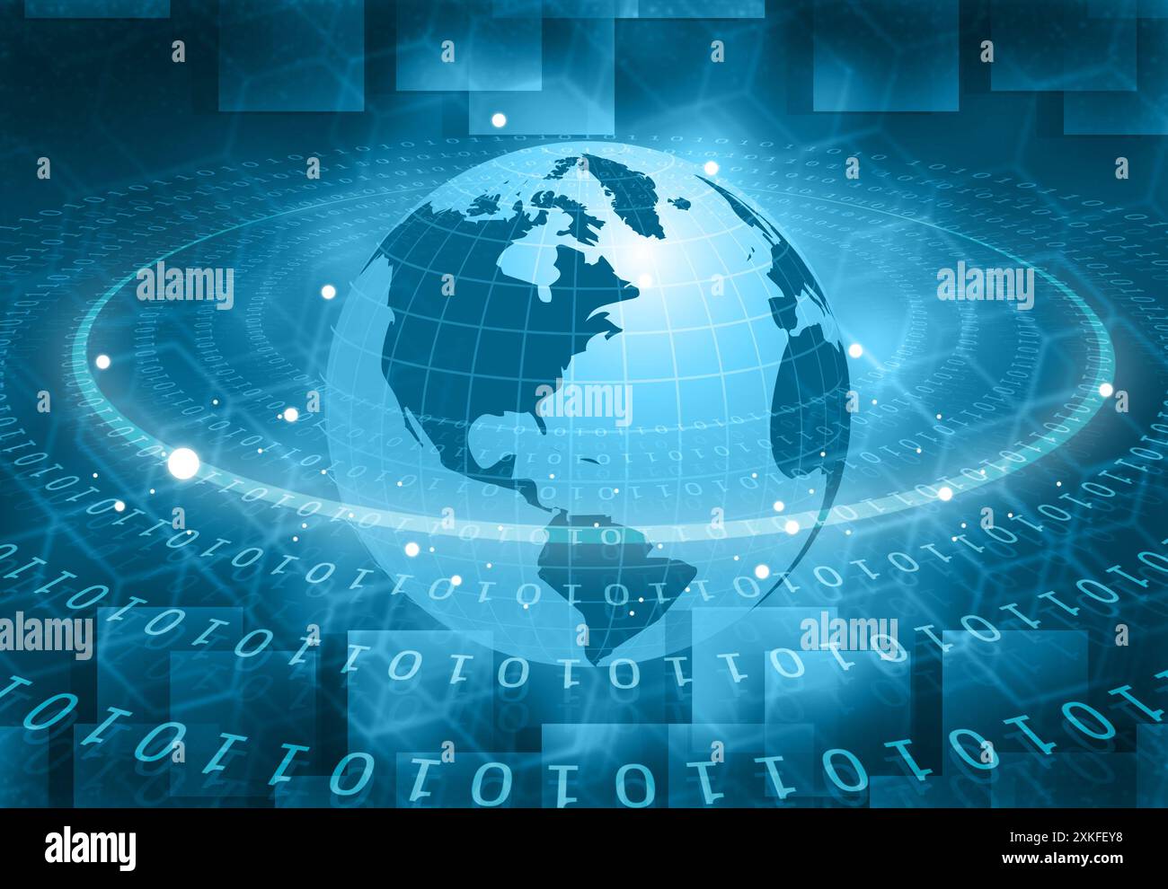 Digital world, Abstract technology background. 3d illustration Stock ...