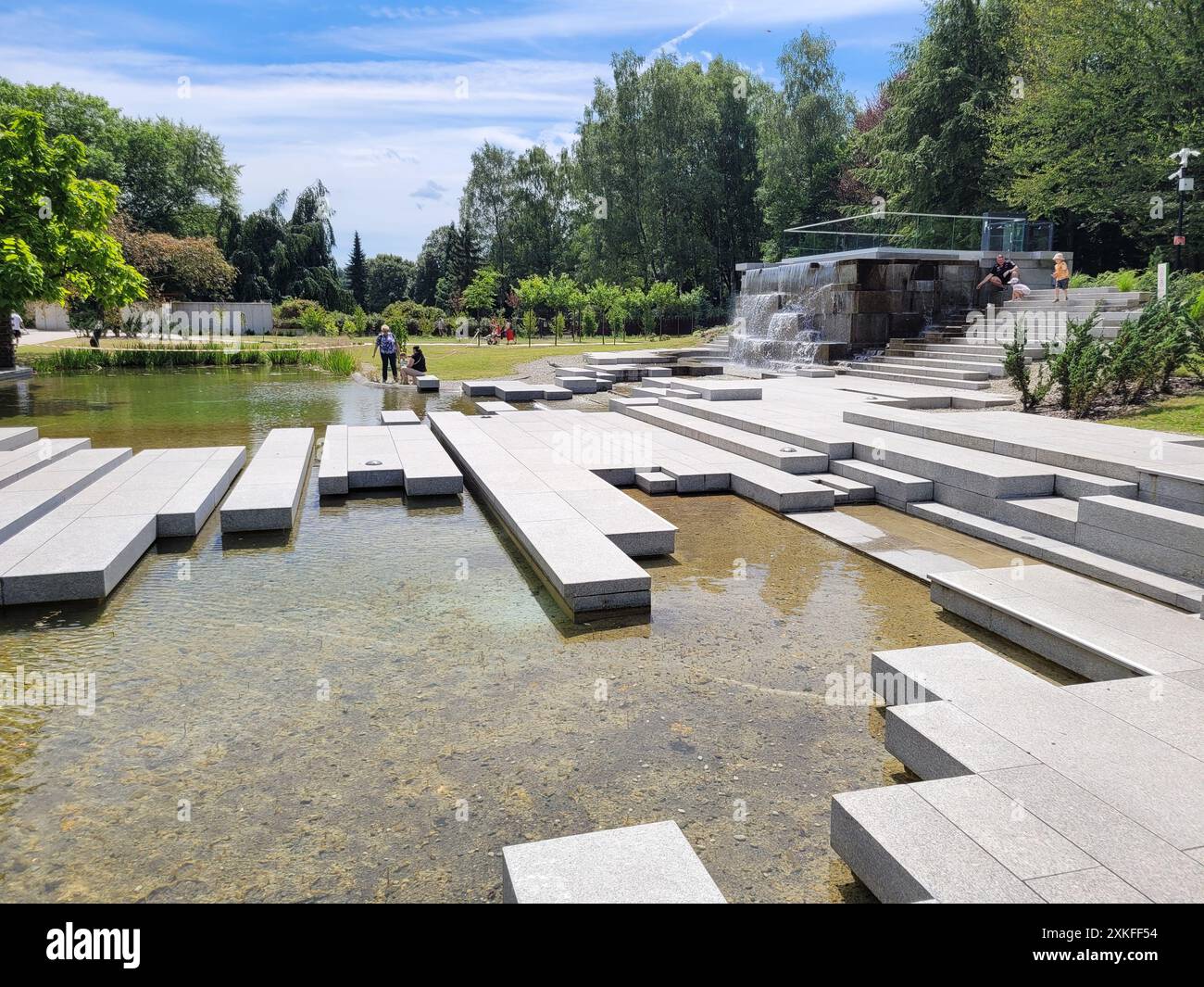 Modern incarnation of Japanese Garden in Park Slaski, Chorzów, Poland ...