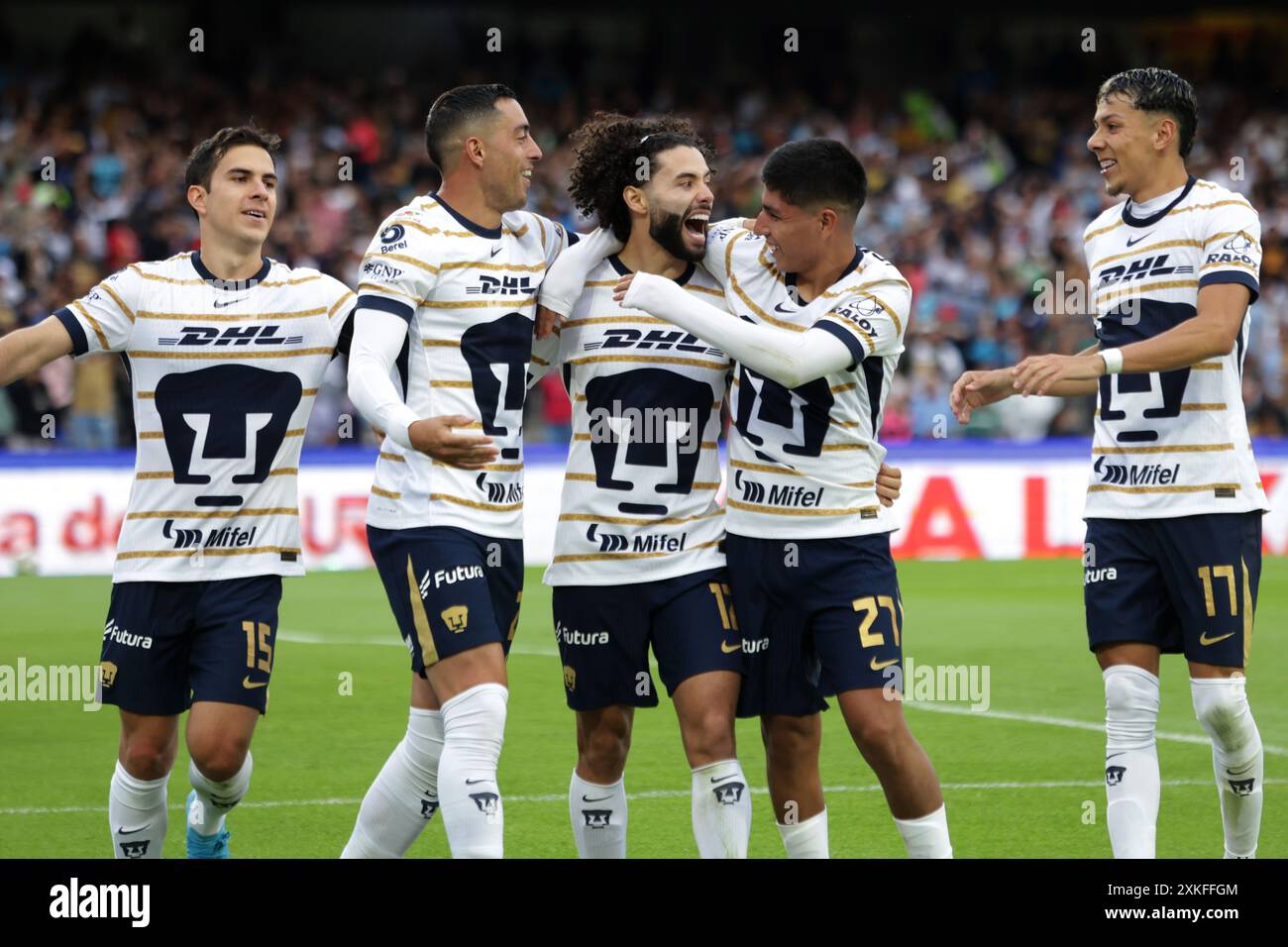Mexico City, Mexico. 23rd July, 2024. (L-R) Ulíses Rivas #15, Rogelio ...