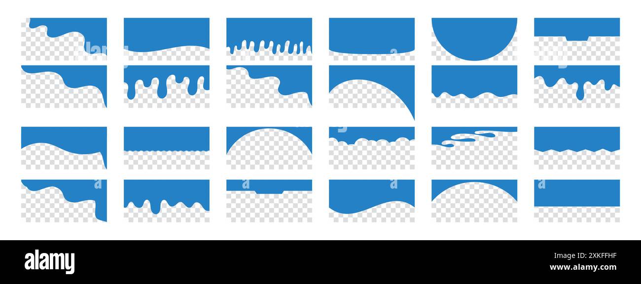 Top border shape and separator set for website design. Isolated vector ...