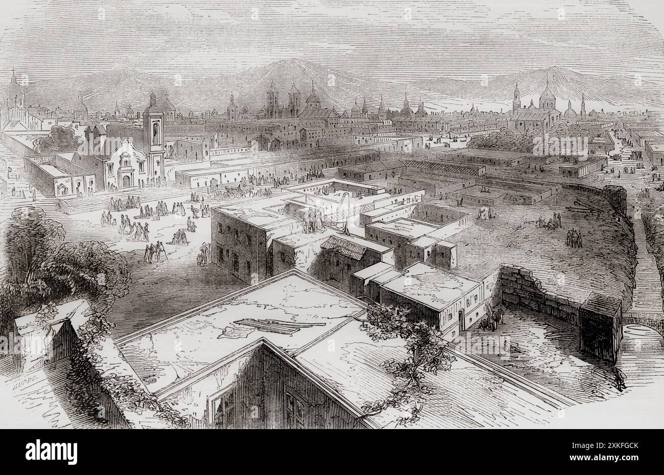 View of the city of Mexico, 1867. From Cassell's Illustrated History of ...