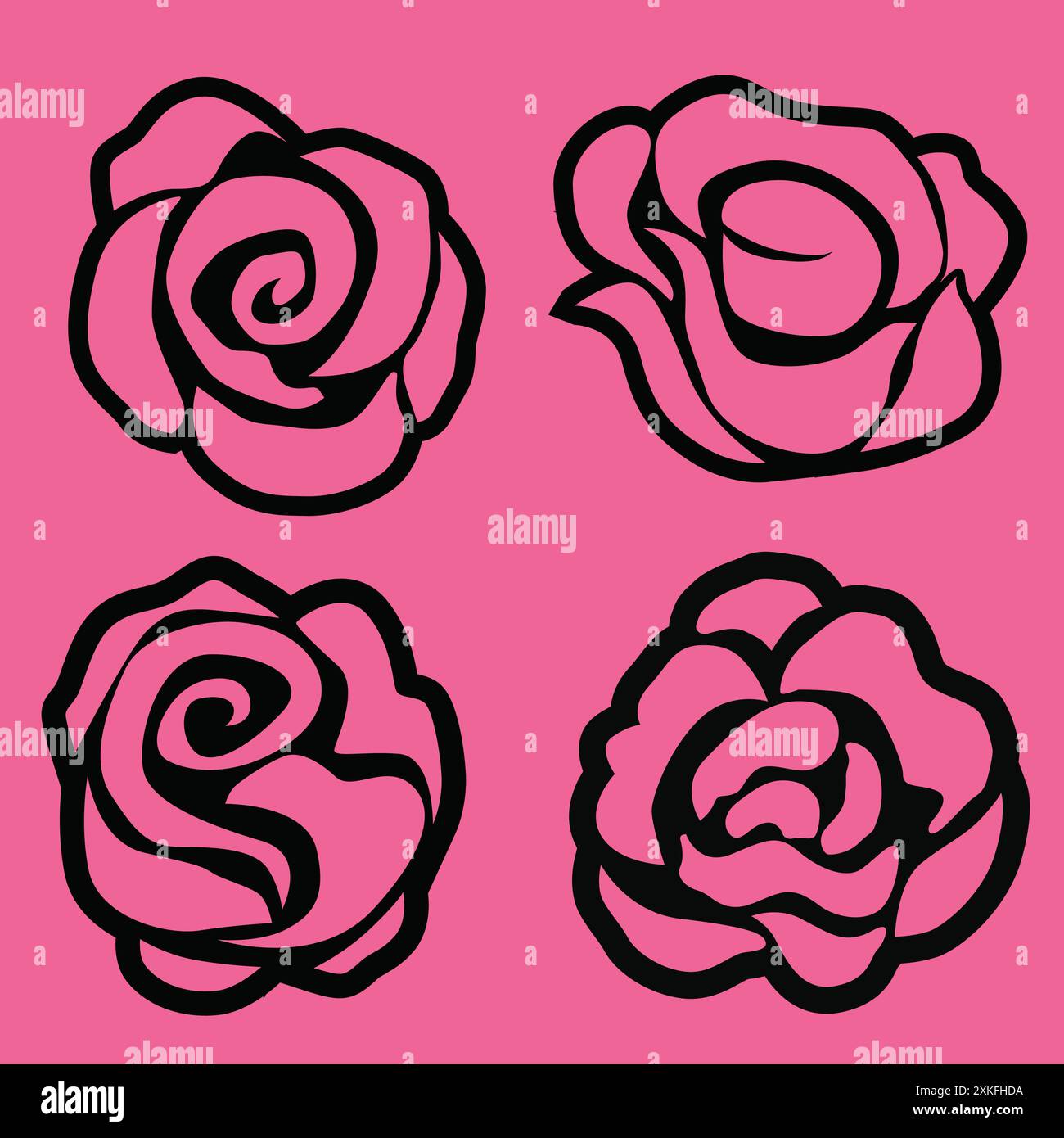 Vector set of decorative rose icon Stock Vector Image & Art - Alamy
