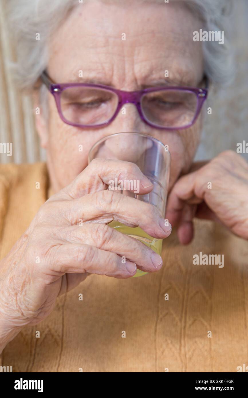 Woman face closeup drinking water hi-res stock photography and images ...