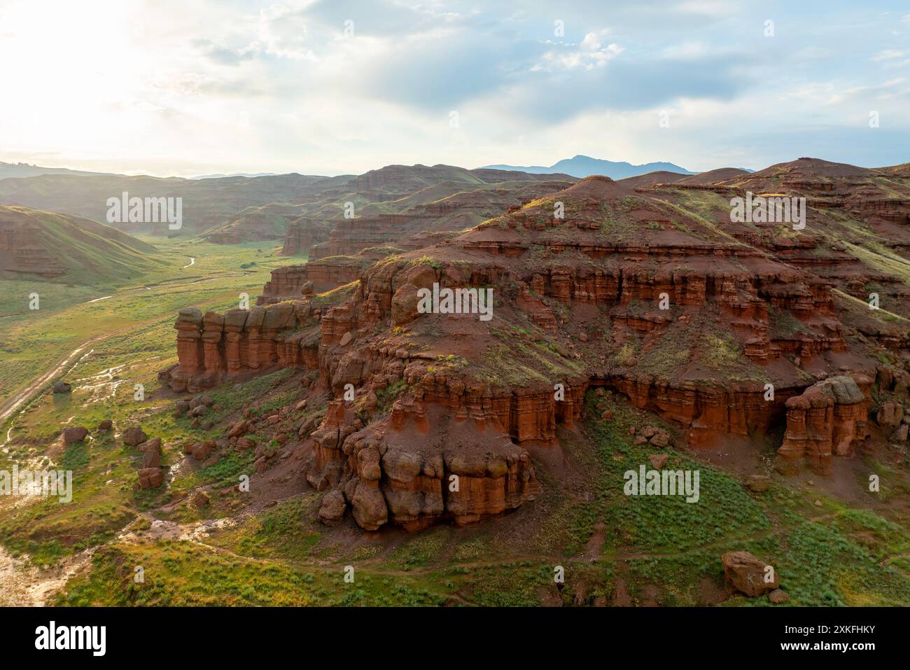 Red fairy chimneys shaped like formations that are millions of years ...