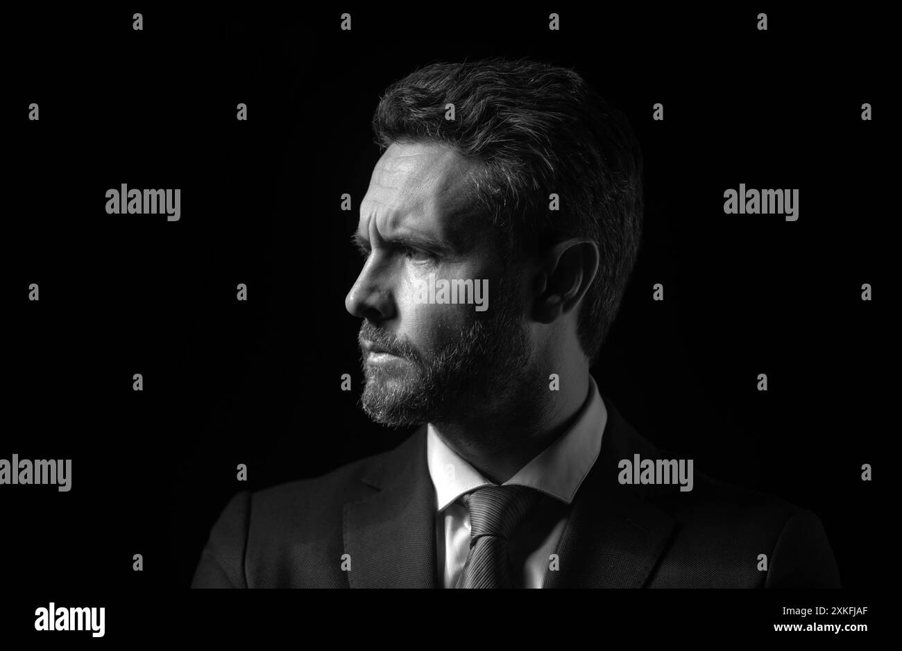 Close up portrait of successful middle aged businessman in suit on ...