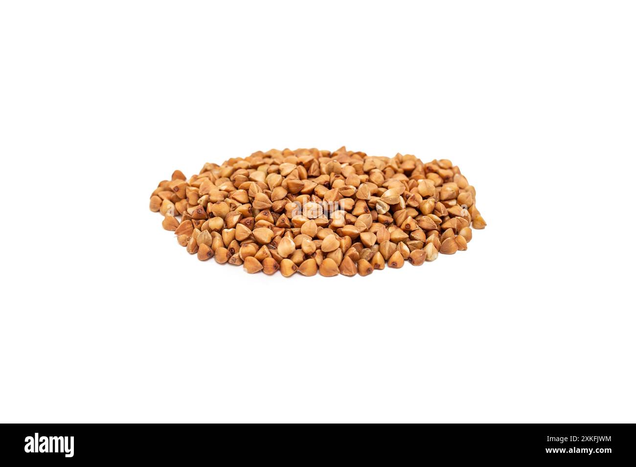 Buckwheat seeds pile side view isolated on white Stock Photo - Alamy