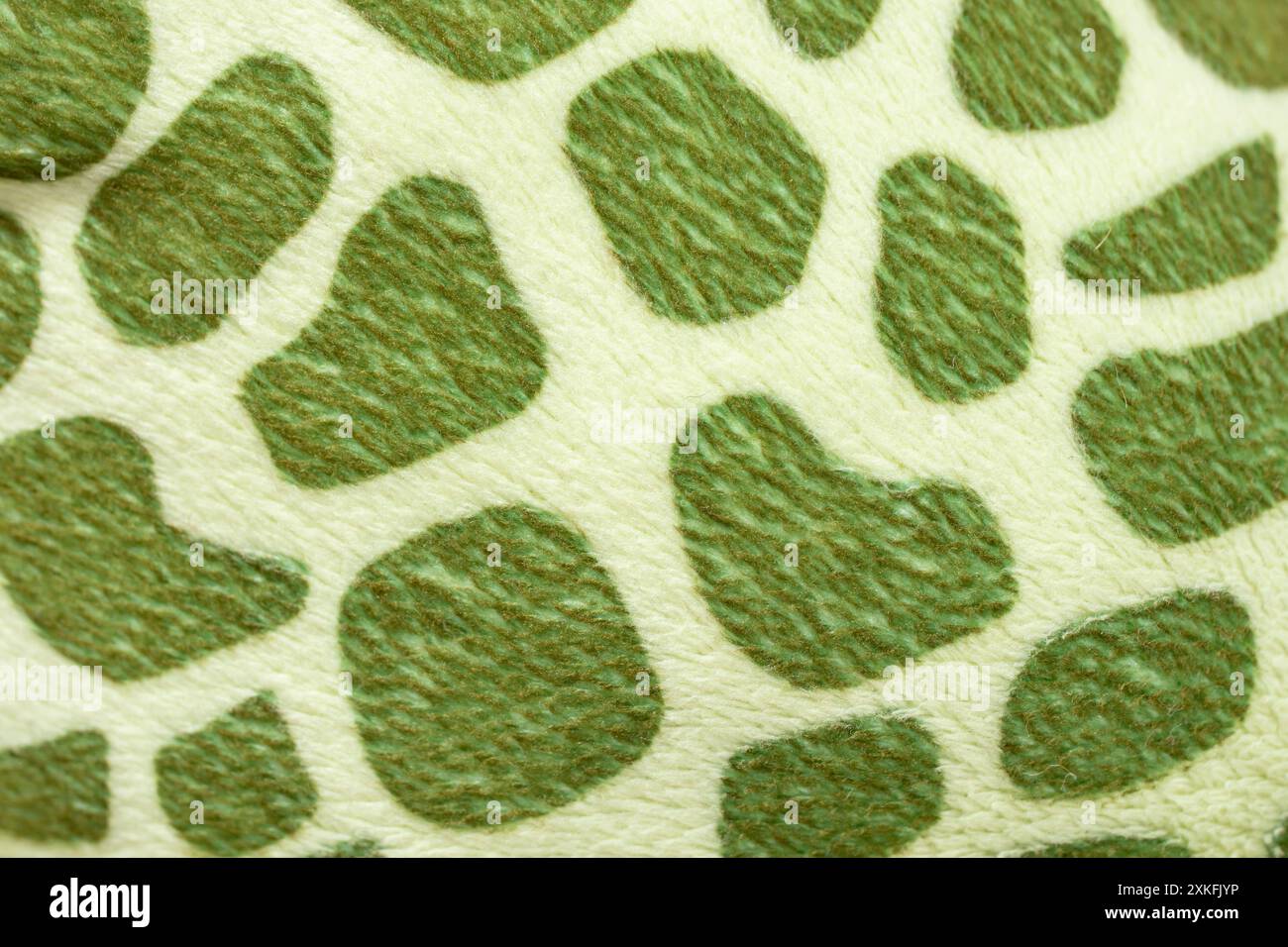 Green animal skin pattern on synthetic fiber fabric, soft felt toy ...