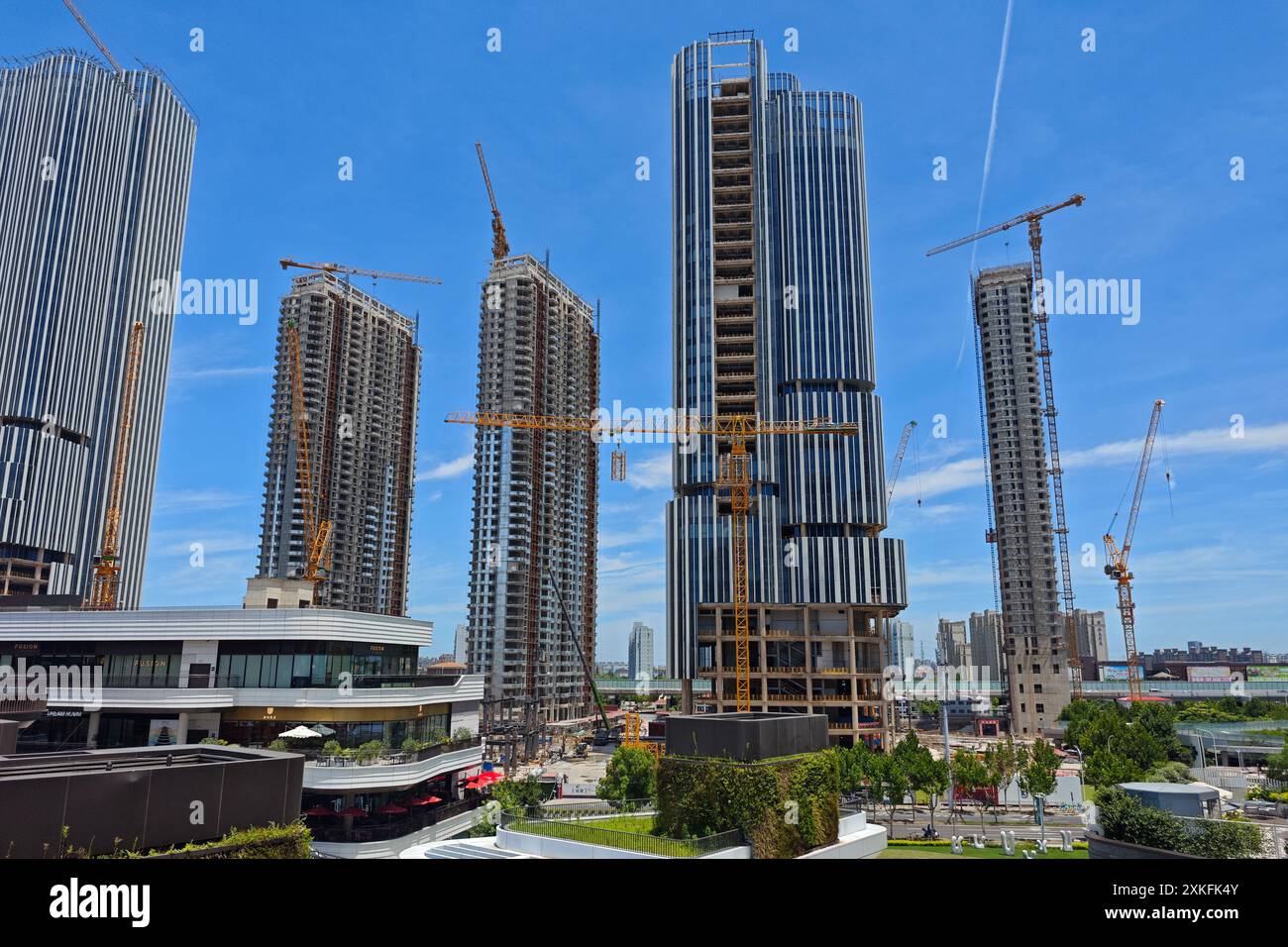 SHANGHAI, CHINA - JULY 23, 2024 - Several high-rise residential and ...