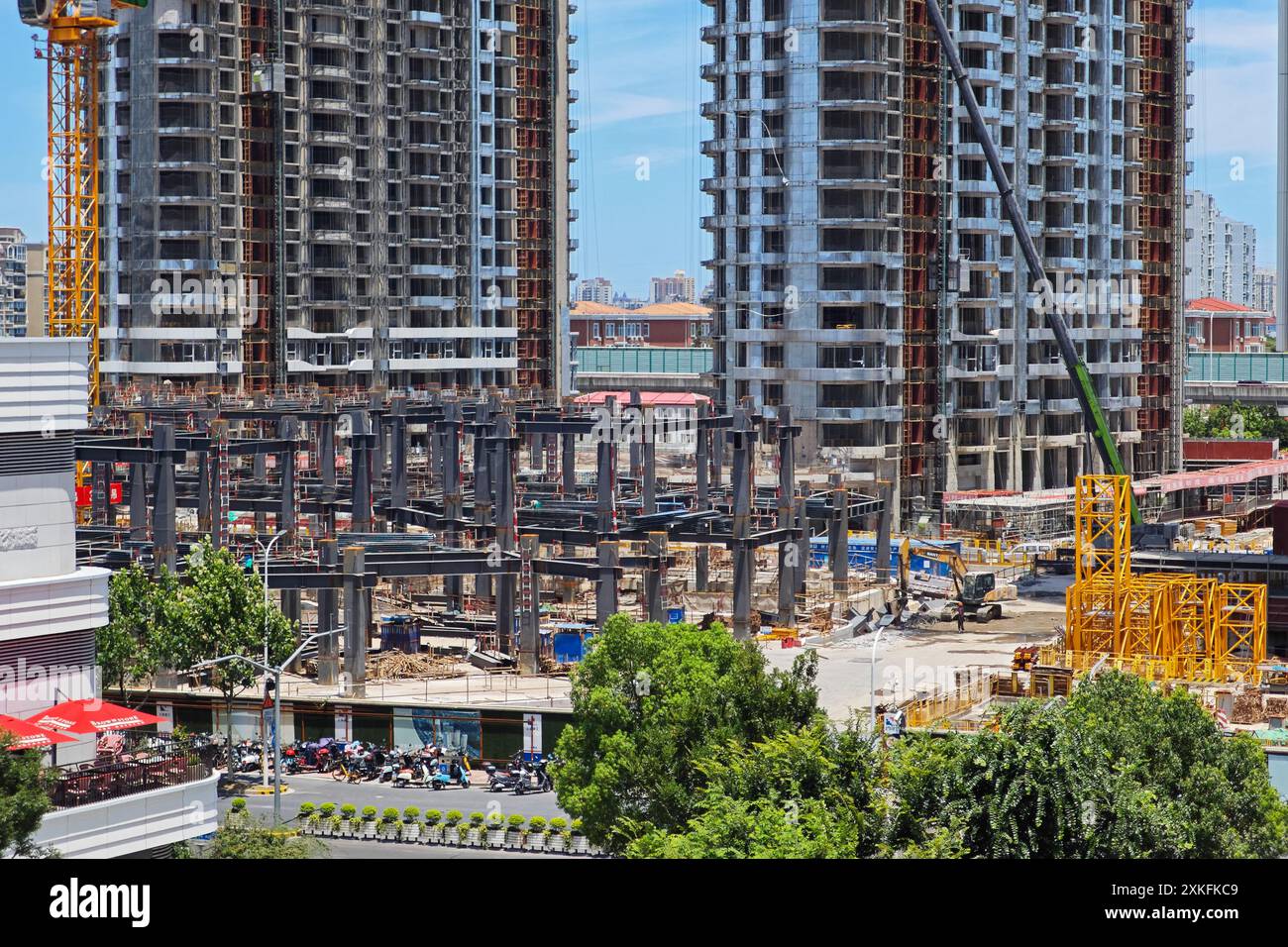 SHANGHAI, CHINA - JULY 23, 2024 - Several high-rise residential and ...