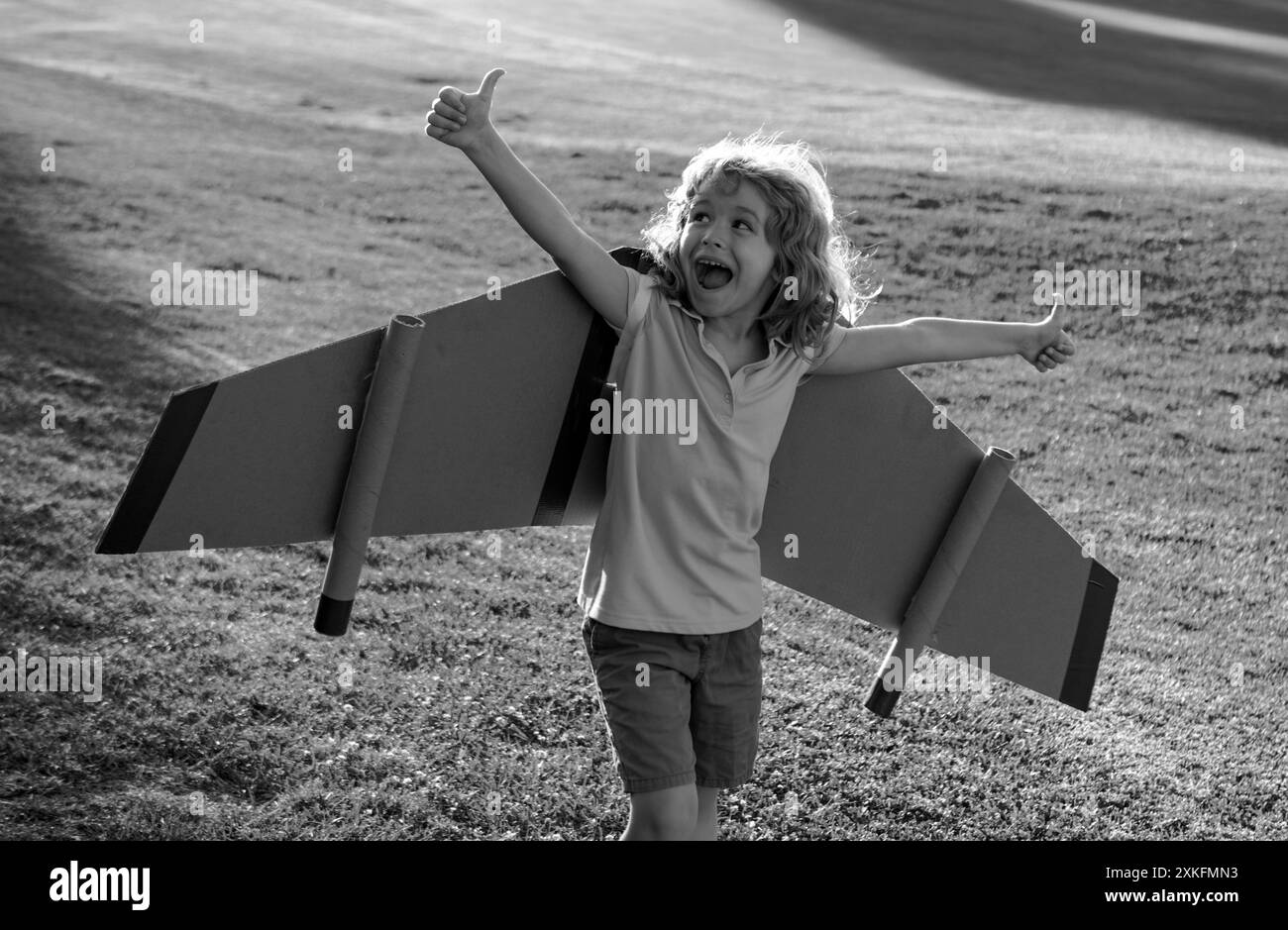 Amazed child boy in Black and White Stock Photos & Images - Alamy