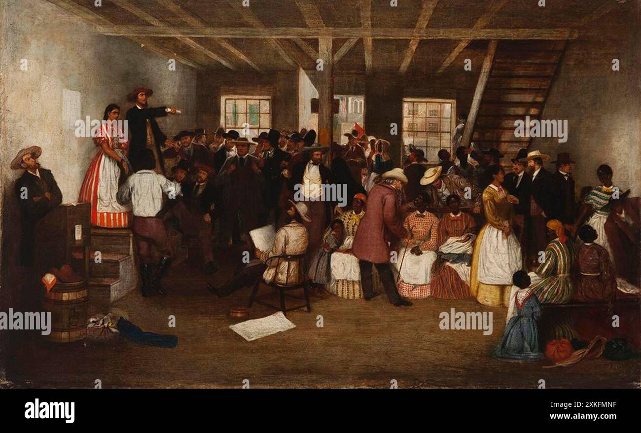 1862 painting of a Slave Auction in Richmond, Virginia, by the British ...