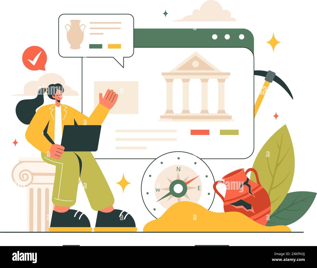 Archaeological excavation ancient ruins Stock Vector Images - Alamy