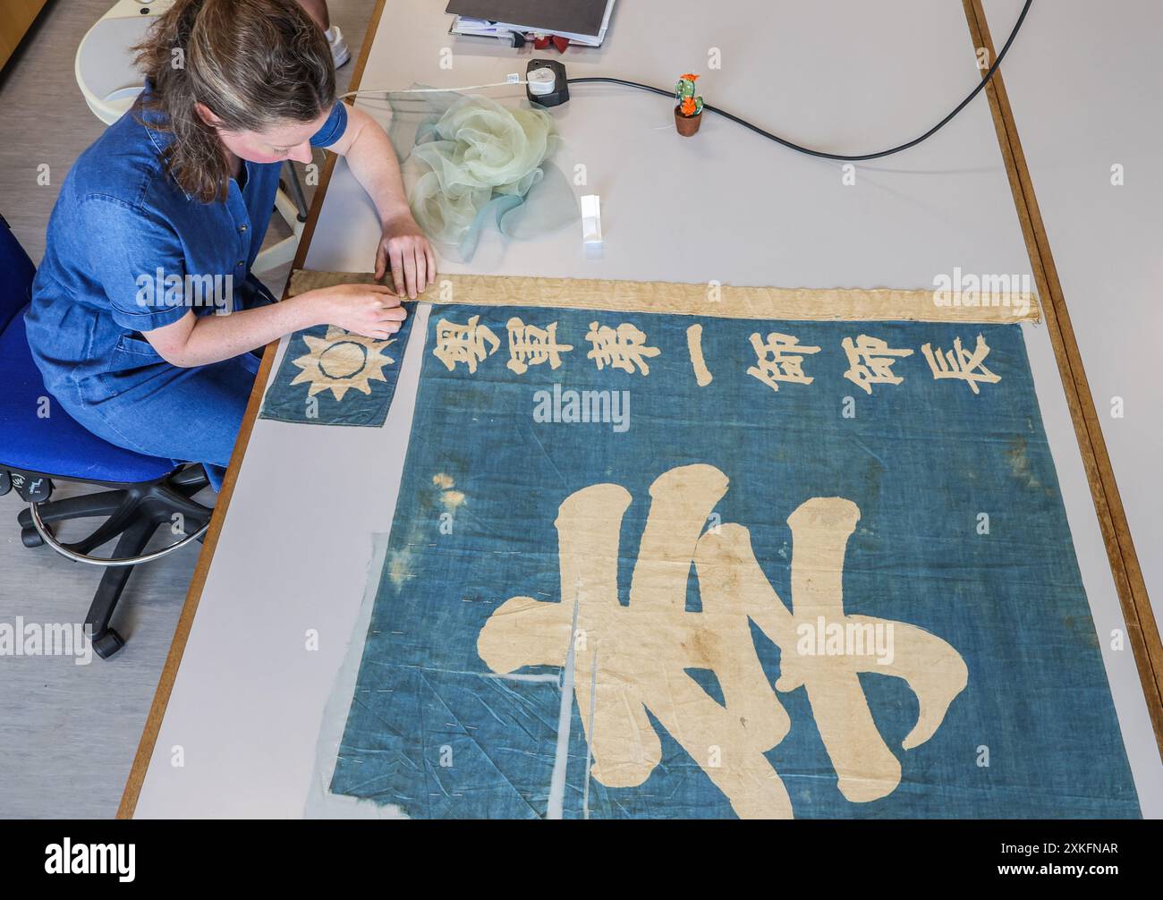 Greenwich Maritime Museum 23 July 2024 Conservators preparing for the ...