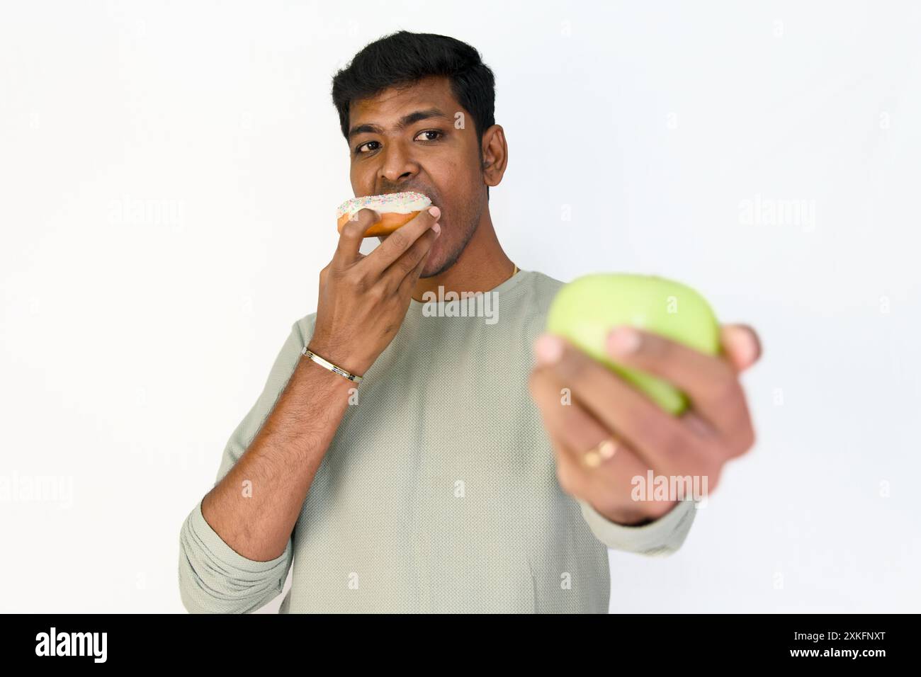Donut or apple? This man struggles with temptation and choosing a ...