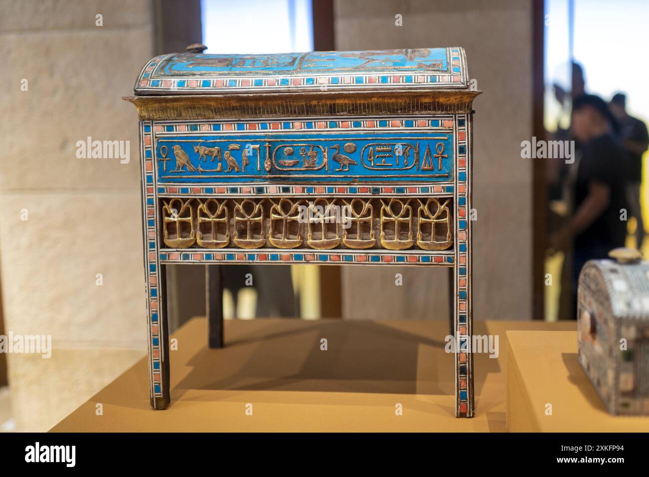 People visit the grand exhibition "On Top of the Pyramid: The ...