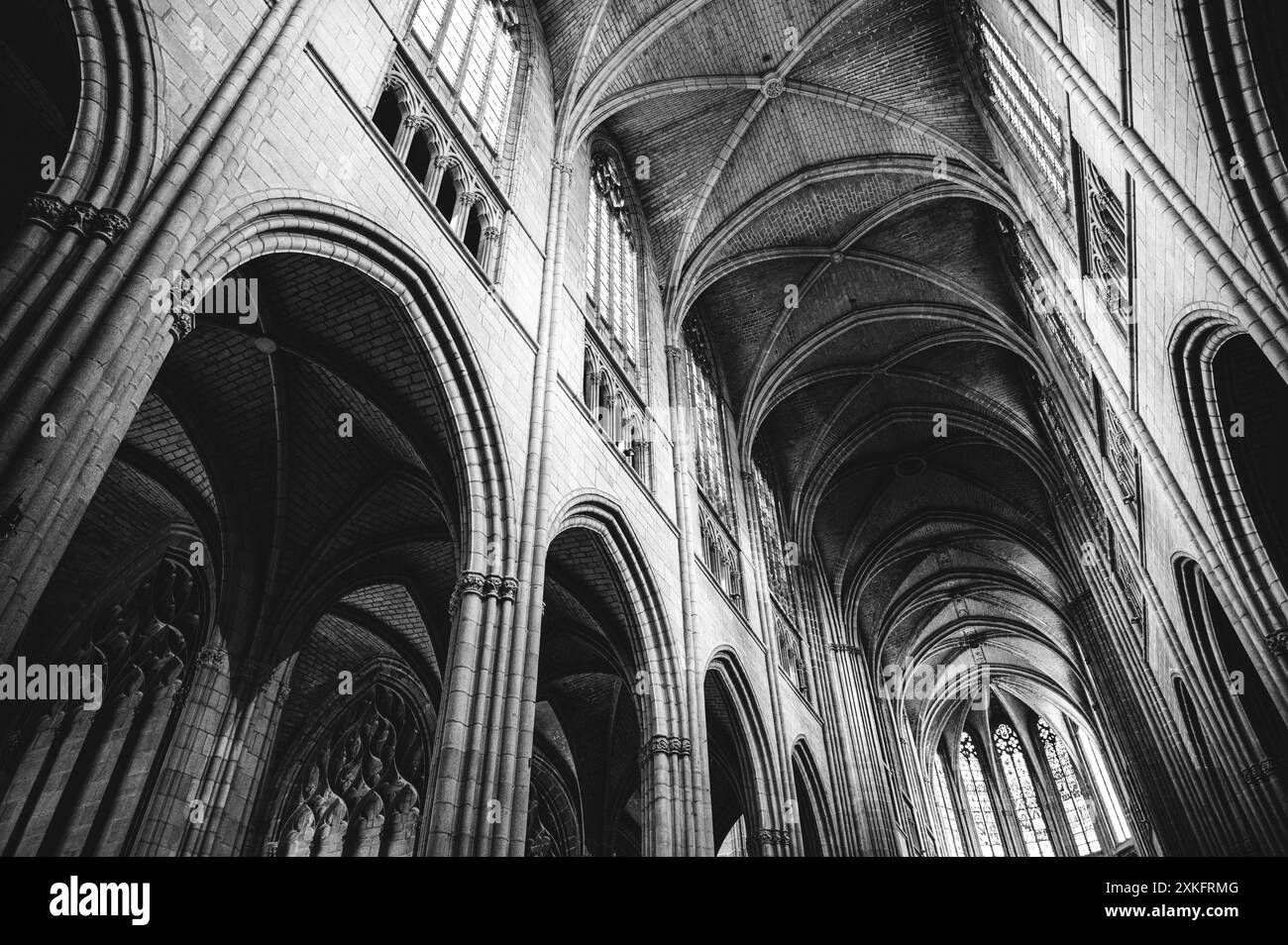 View of a Gothic Cathedral featuring an intricate architecture under a ...
