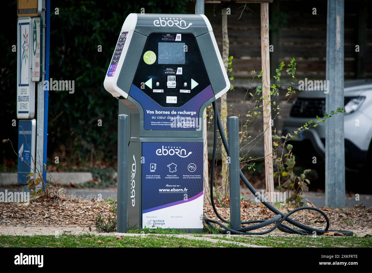 Modern EV Charging Station in Urban Area for sustainable transportation ...