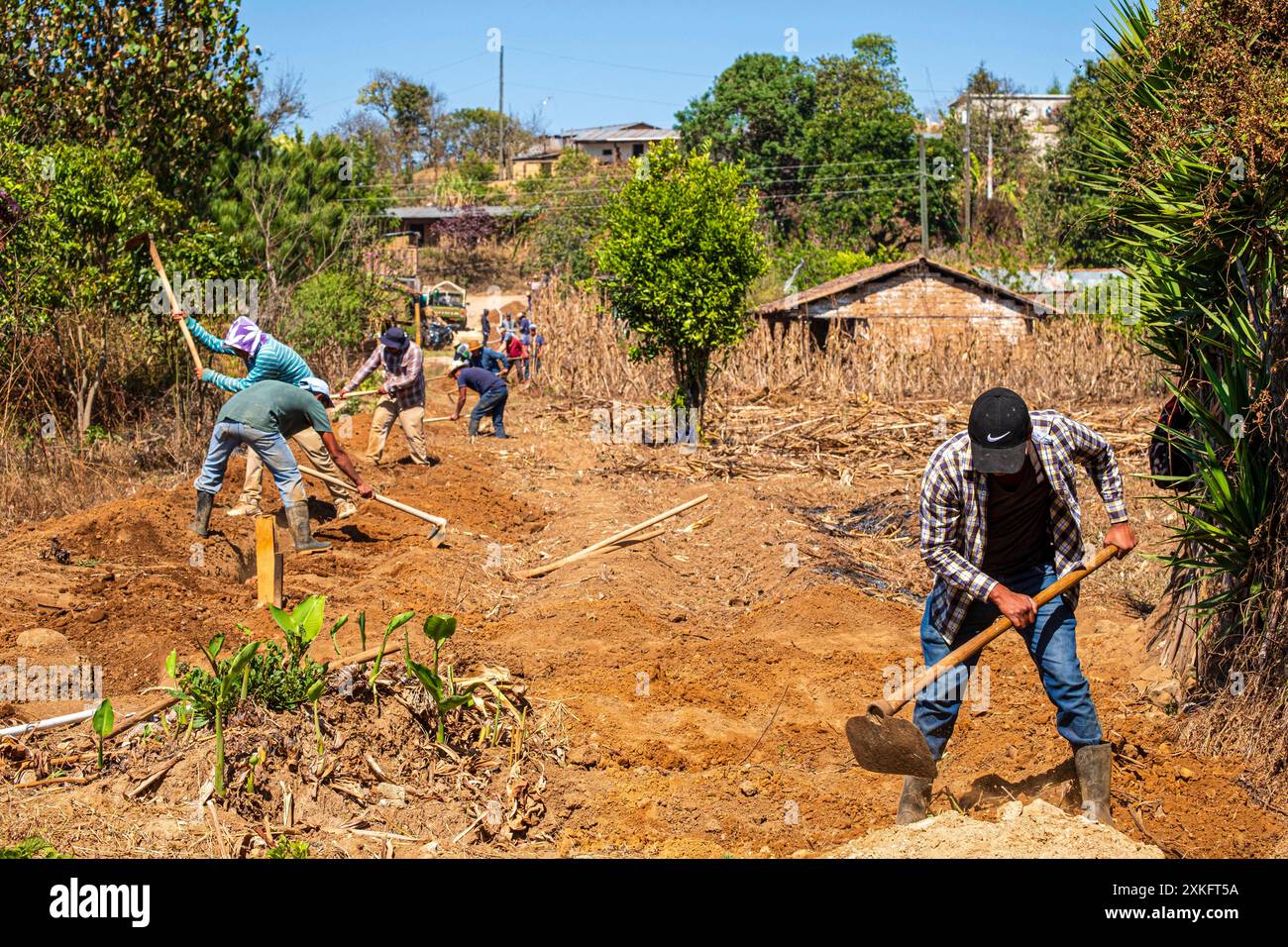 community construction of drinking water pipes, Xullmal, Guatemala ...