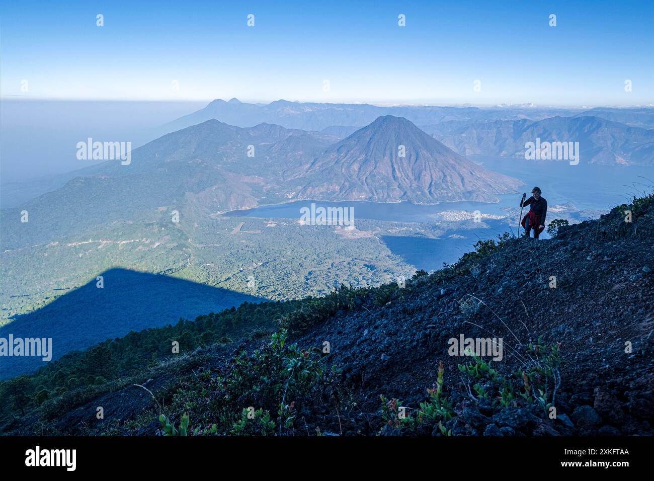 ascent to Atitlán Volcano 3537 m, Atitlán Lake, Sololá Guatemala ...