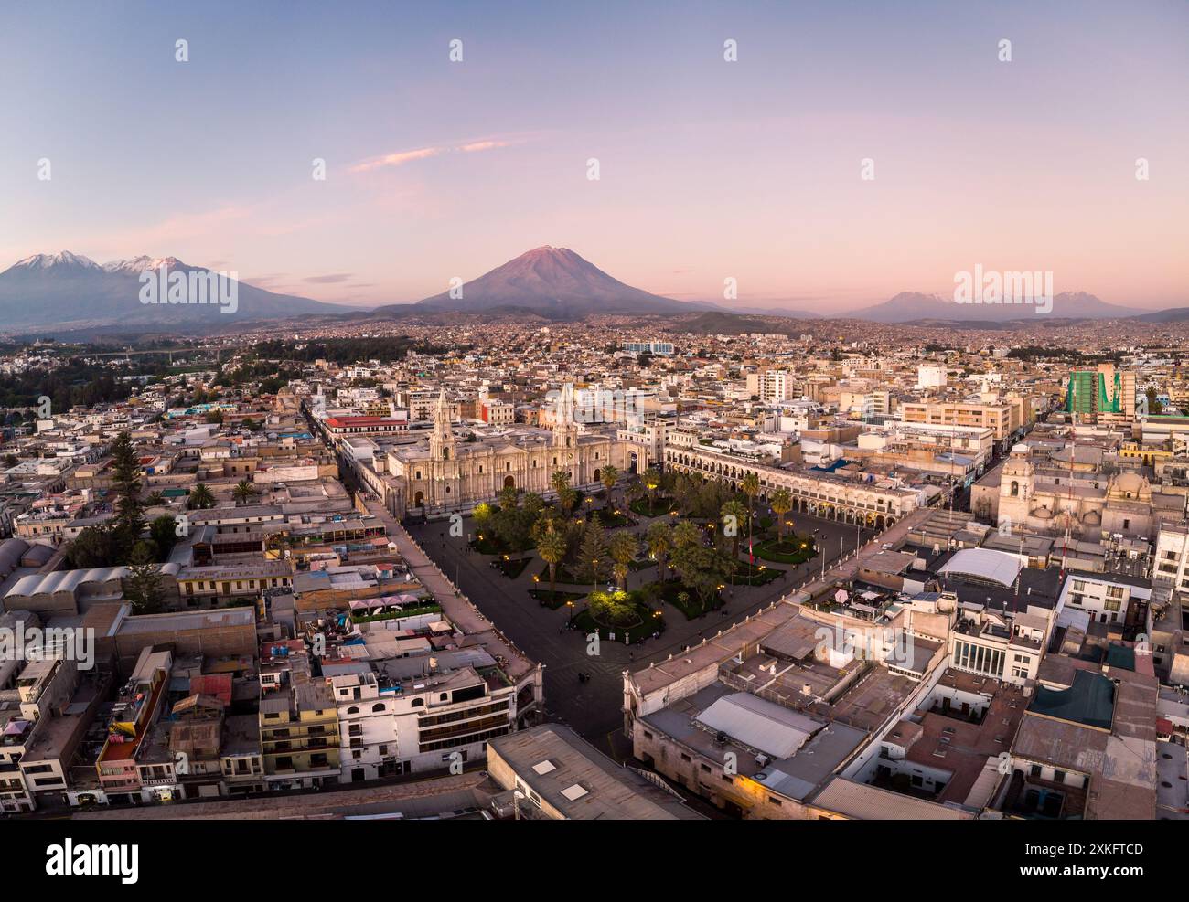 Arequipa, Peru: Aerial panoramic view of the Plaza de Armas in Arequipa ...