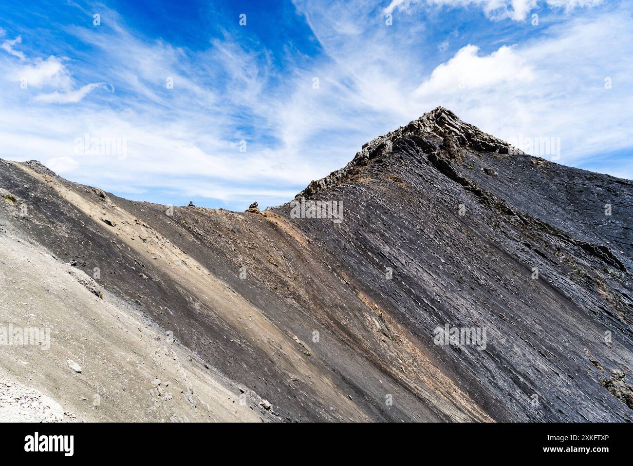 Mountain peak with stripes Stock Photo - Alamy