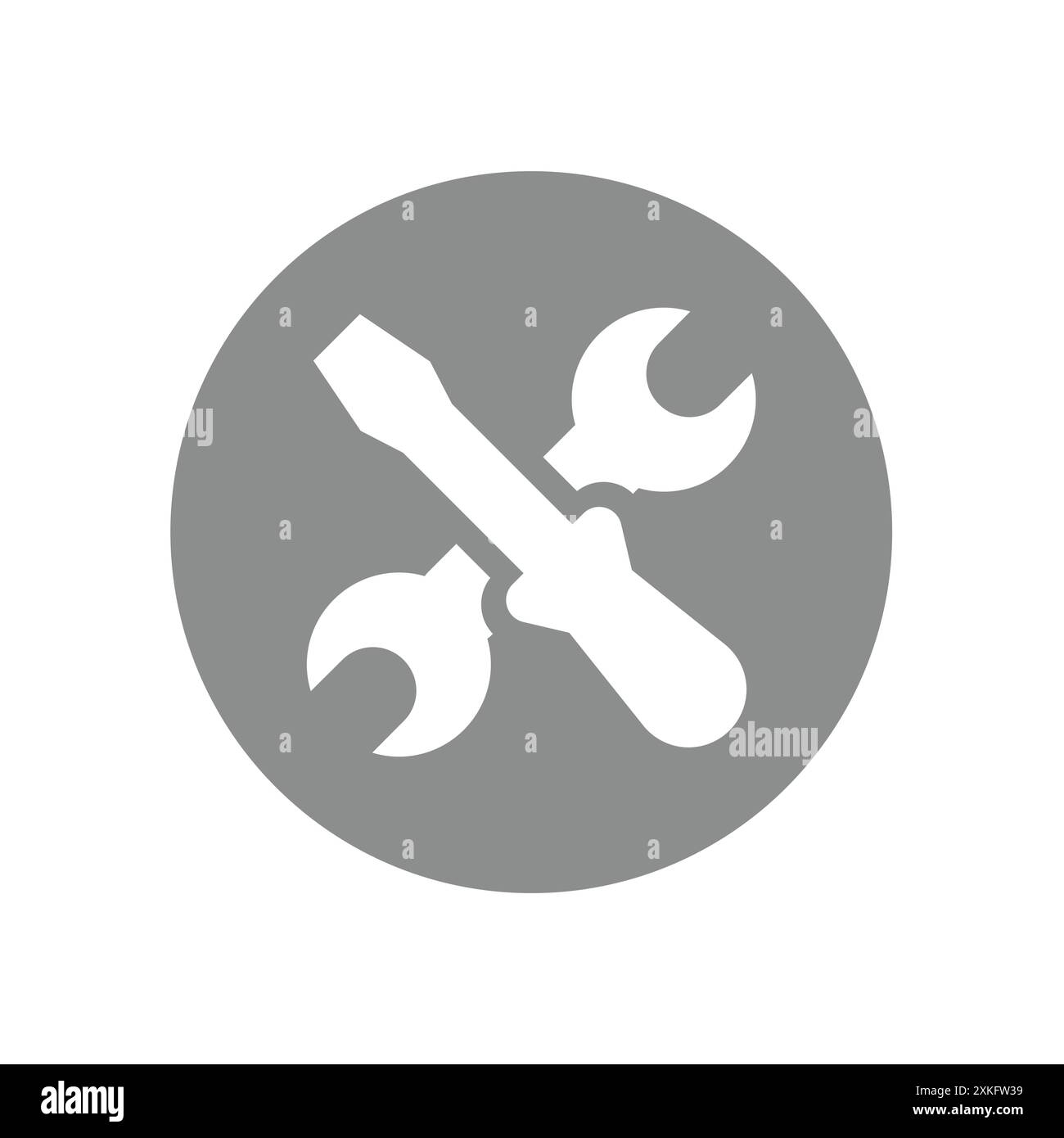 Screwdriver and wrench vector icon. Repair, setup and settings symbol ...
