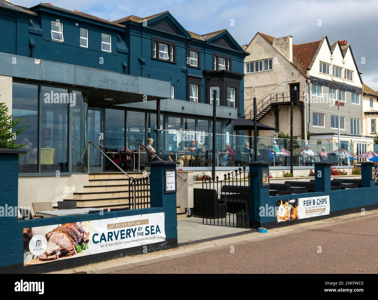 People sitting outside cafe restaurant, Best Western Hatfield hotel ...