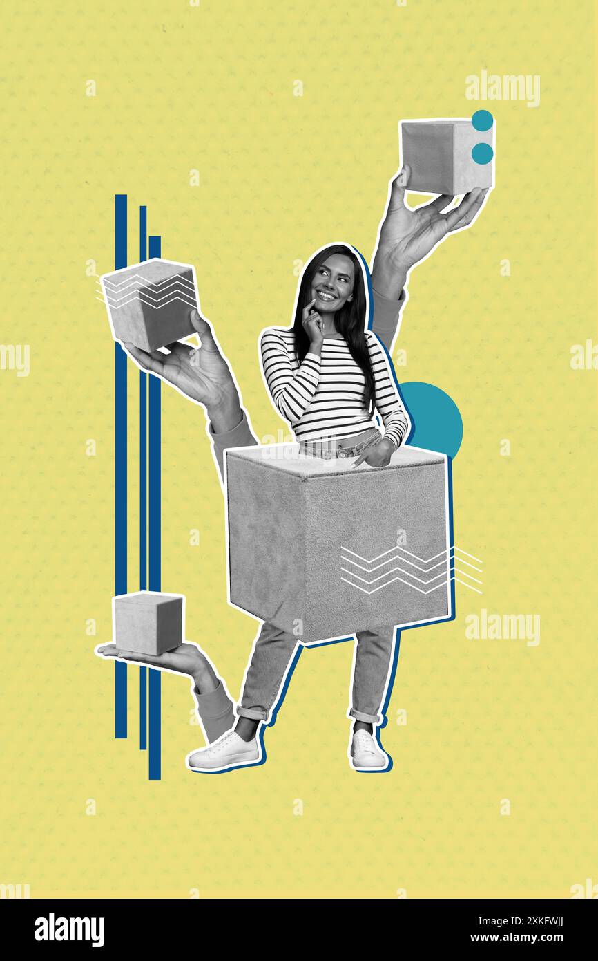 Trend artwork sketch image photo collage of yellow color backdrop ...