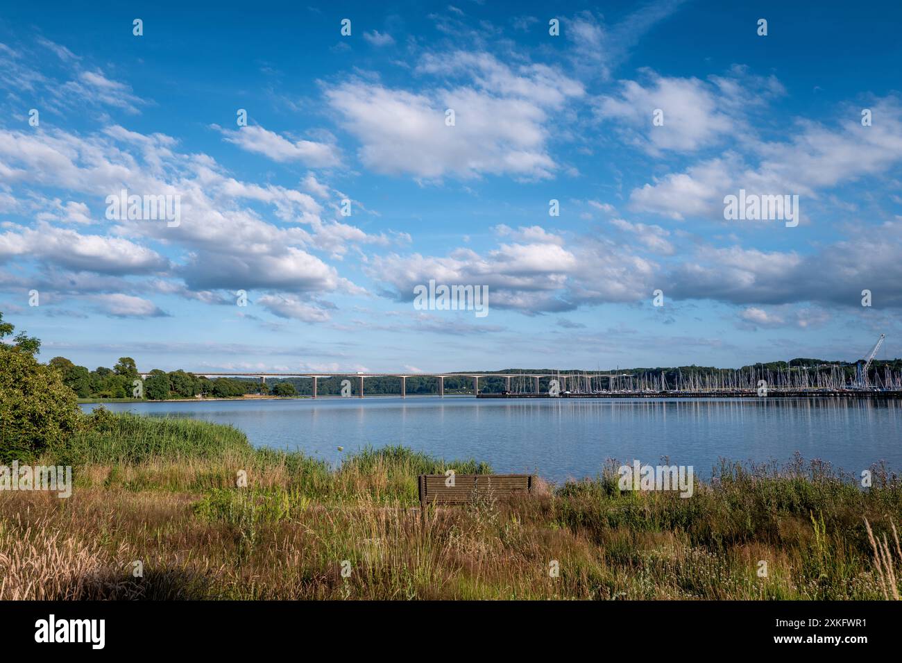 Highway bridge crossing the Vejle fjord, Denmark Stock Photo - Alamy