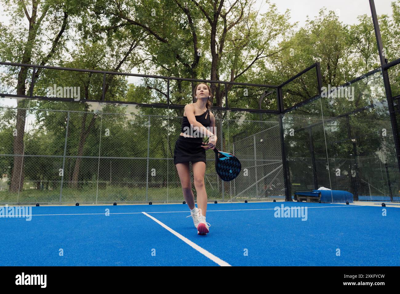 Playing padel tennis woman hi-res stock photography and images - Alamy