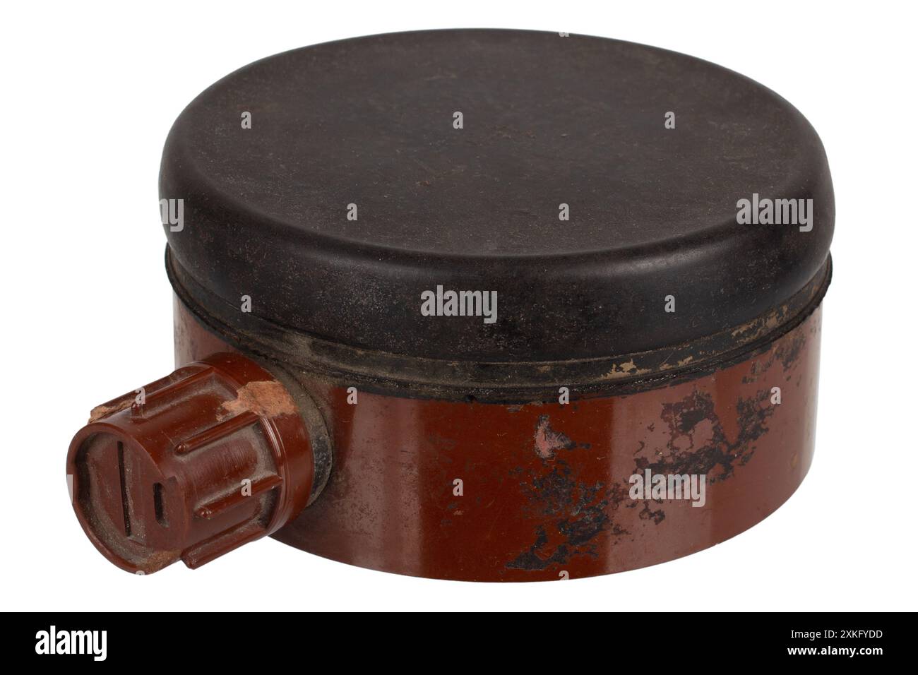 PMN soviet plastic bodied anti personnel landmine. Isolated on white ...