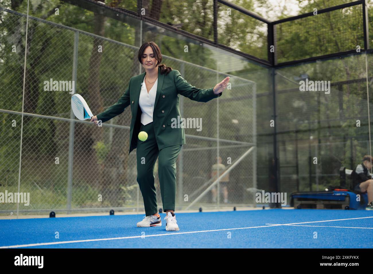 Focused athlete playing padel tennis hi-res stock photography and ...
