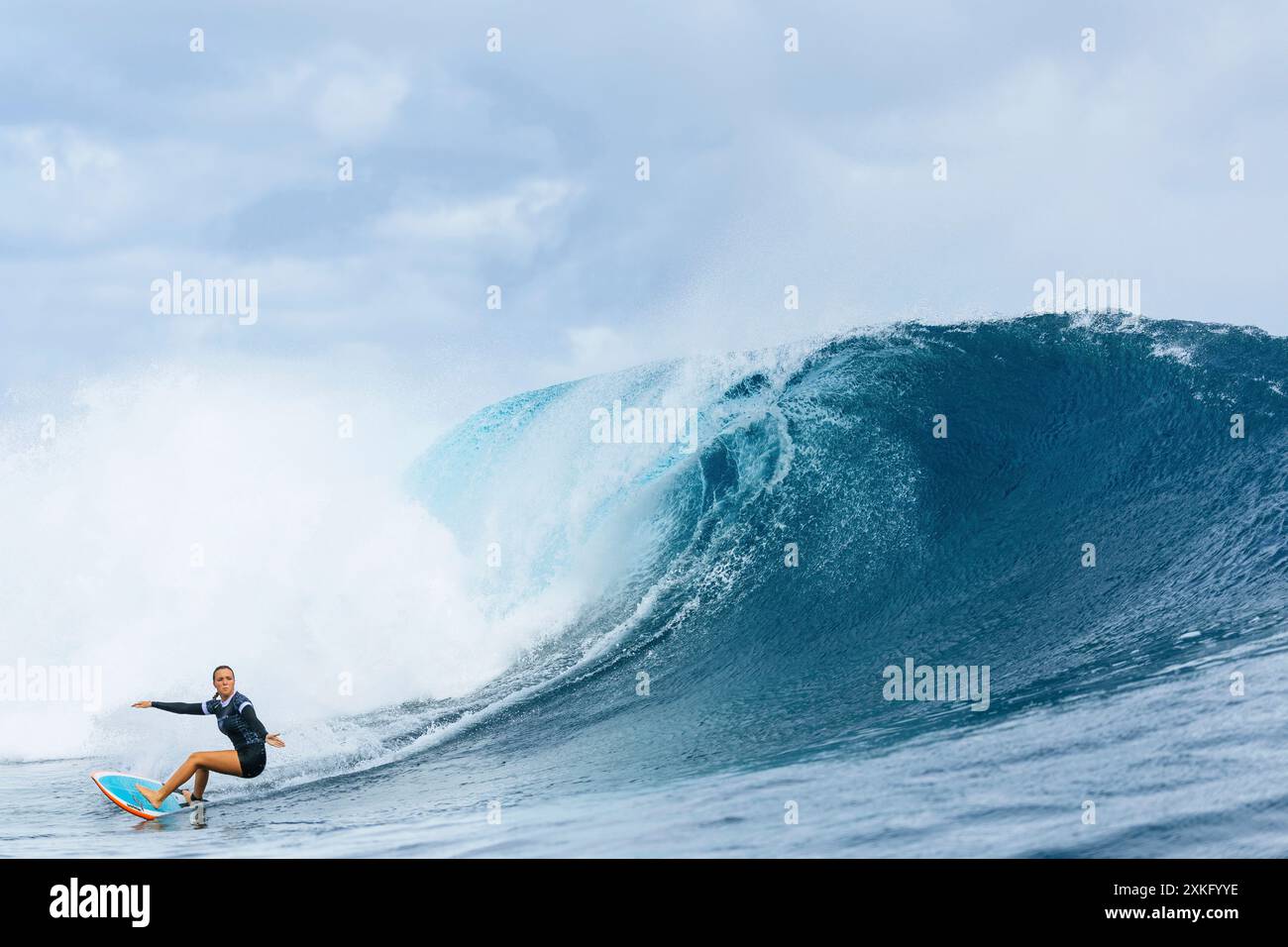 Nicaragua's Candelaria Resano takes part in a surfing training session ...