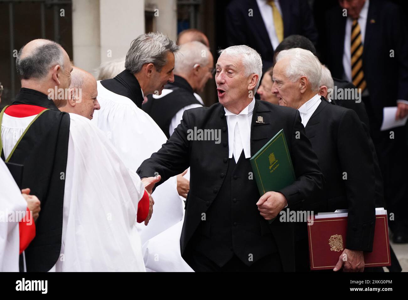 Speaker of the House of Commons Sir Lindsay Hoyle (centre) and Speaker ...