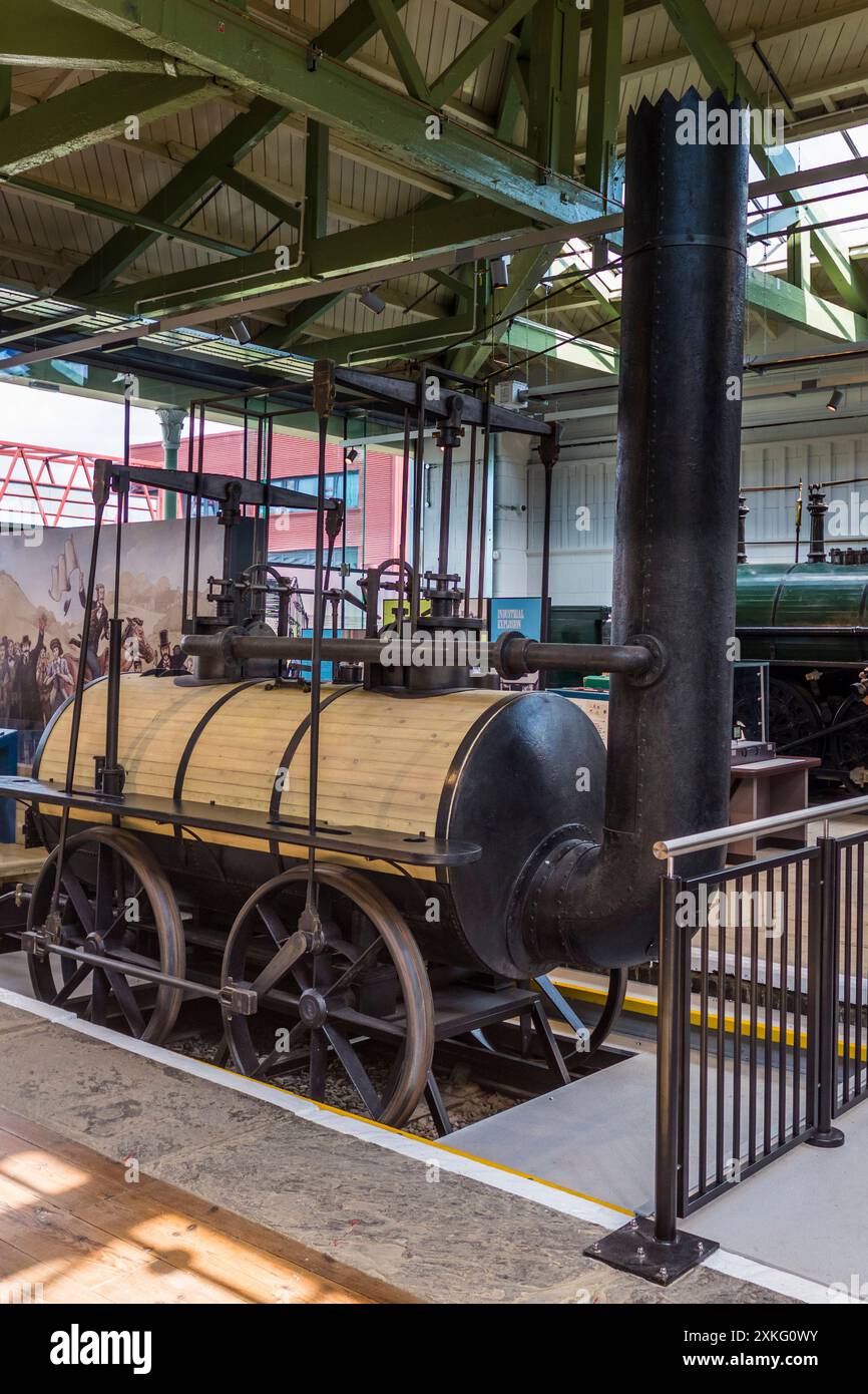 A replica Locomotion Steam Engine at the Hopetown Darlington Railway ...