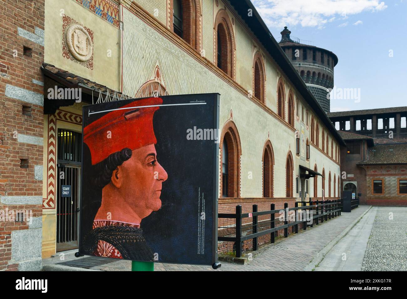 Reproduction of a portrait of Francesco Sforza, Duke of Milan, in the ...