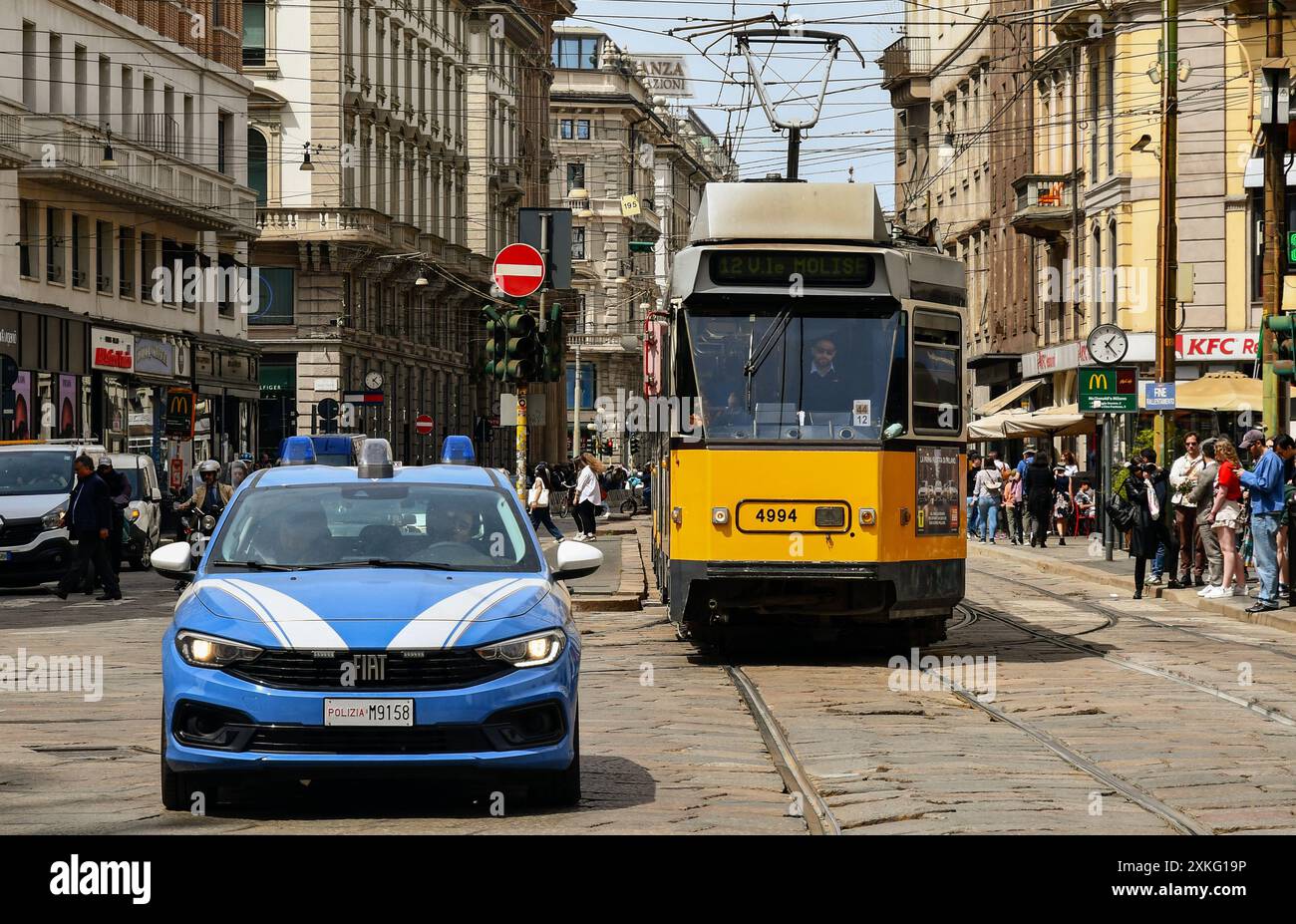 Milan street tram streetcar hi-res stock photography and images - Alamy