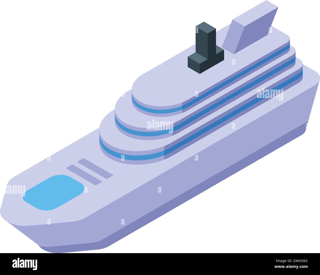 Luxury cruise ship sailing on the sea, isometric view of a modern passenger vessel Stock Vector ...