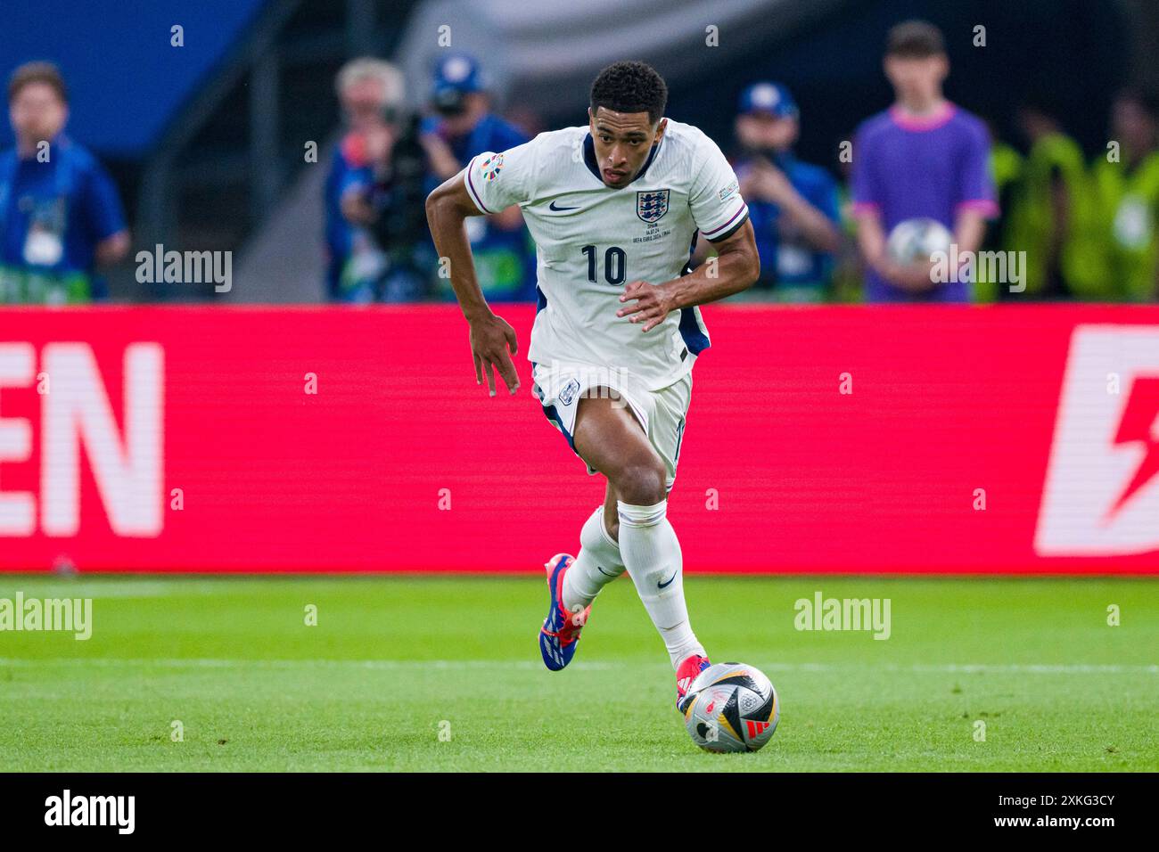 Jude Bellingham of England runs with the ball during the UEFA EURO 2024 ...