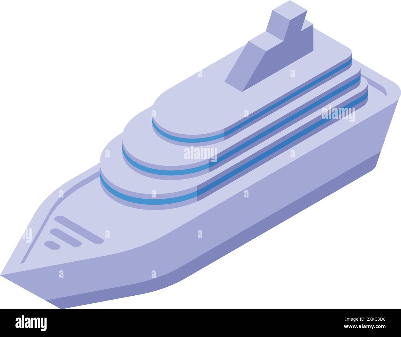 Modern cruise ship sailing on the ocean waves, isometric travel by ...