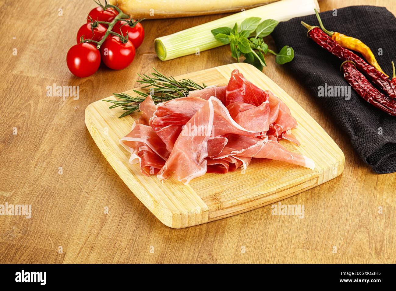 Spanish cuisine pork meat Jamon crudo Stock Photo - Alamy
