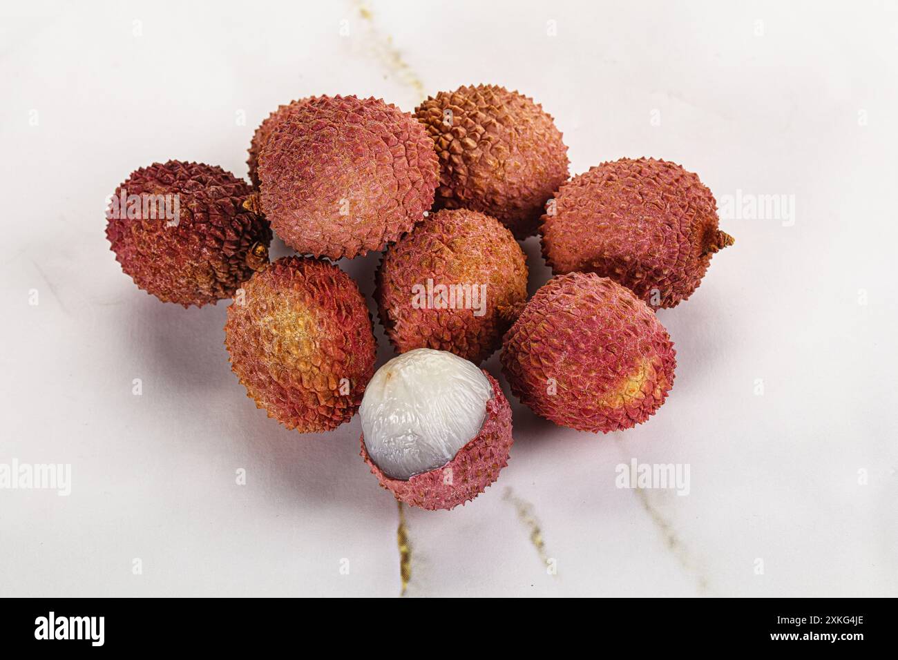 Sweet tasty tropical fruit Lychee heap Stock Photo - Alamy
