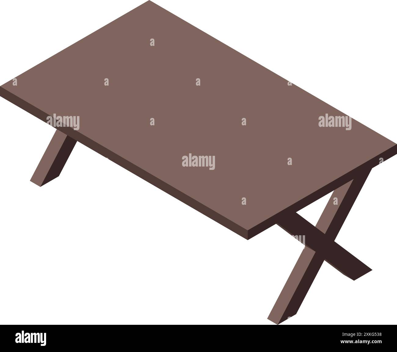 Simple wooden table with cross legs, perfect for minimalist interiors ...