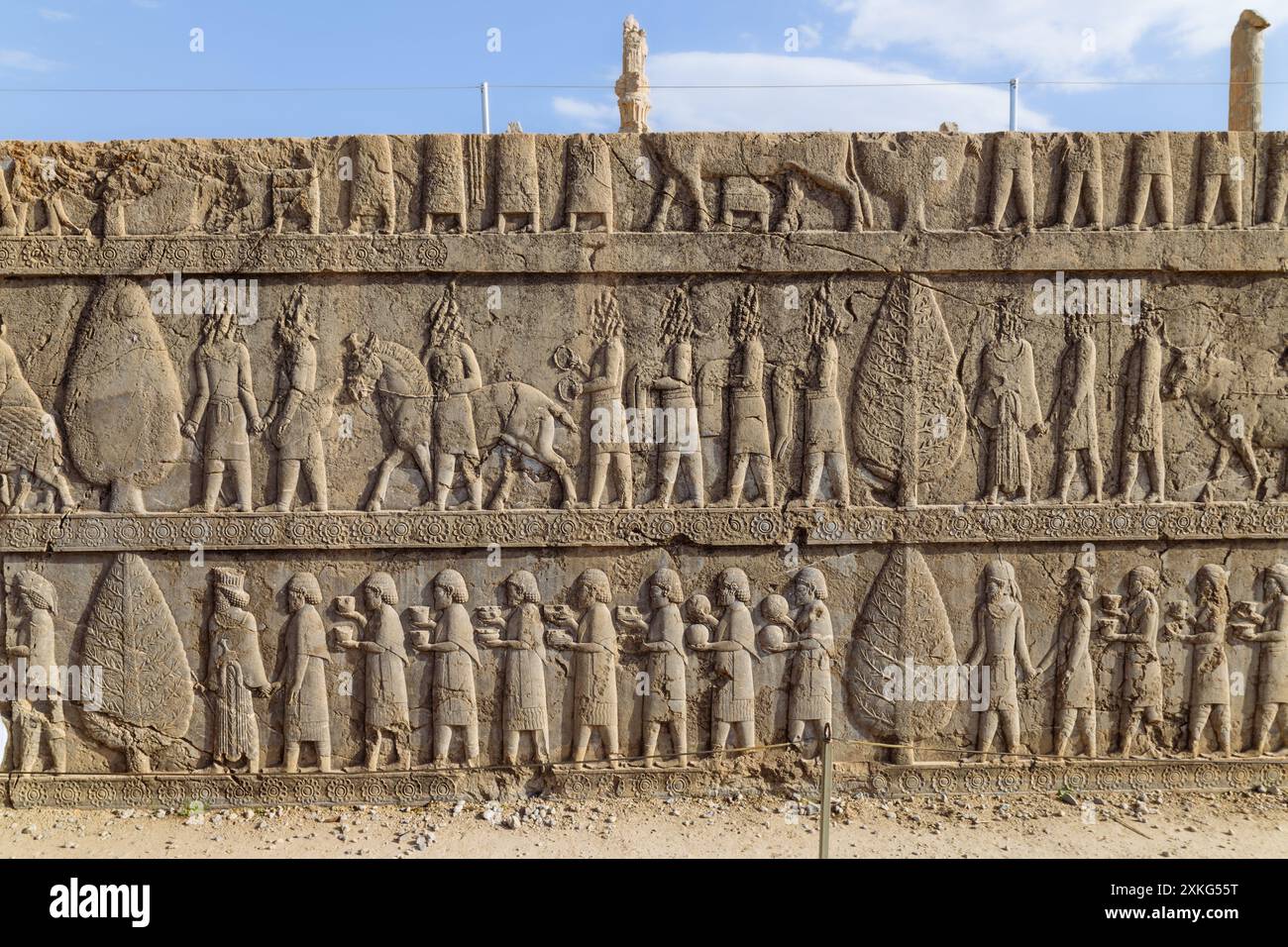 Wall relief panel in Persepolis, the ancient Persian capital dating ...