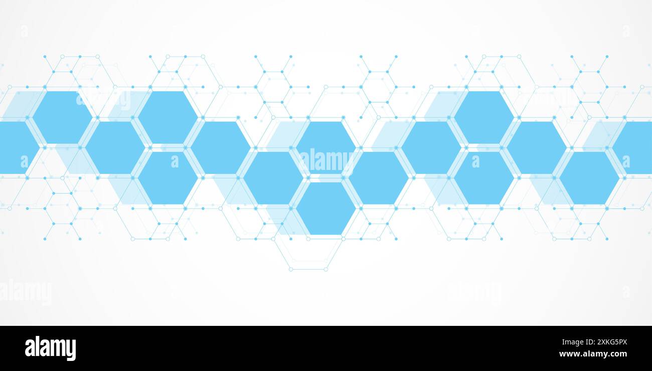Modern health care abstract background with lines, dots and hexagons ...