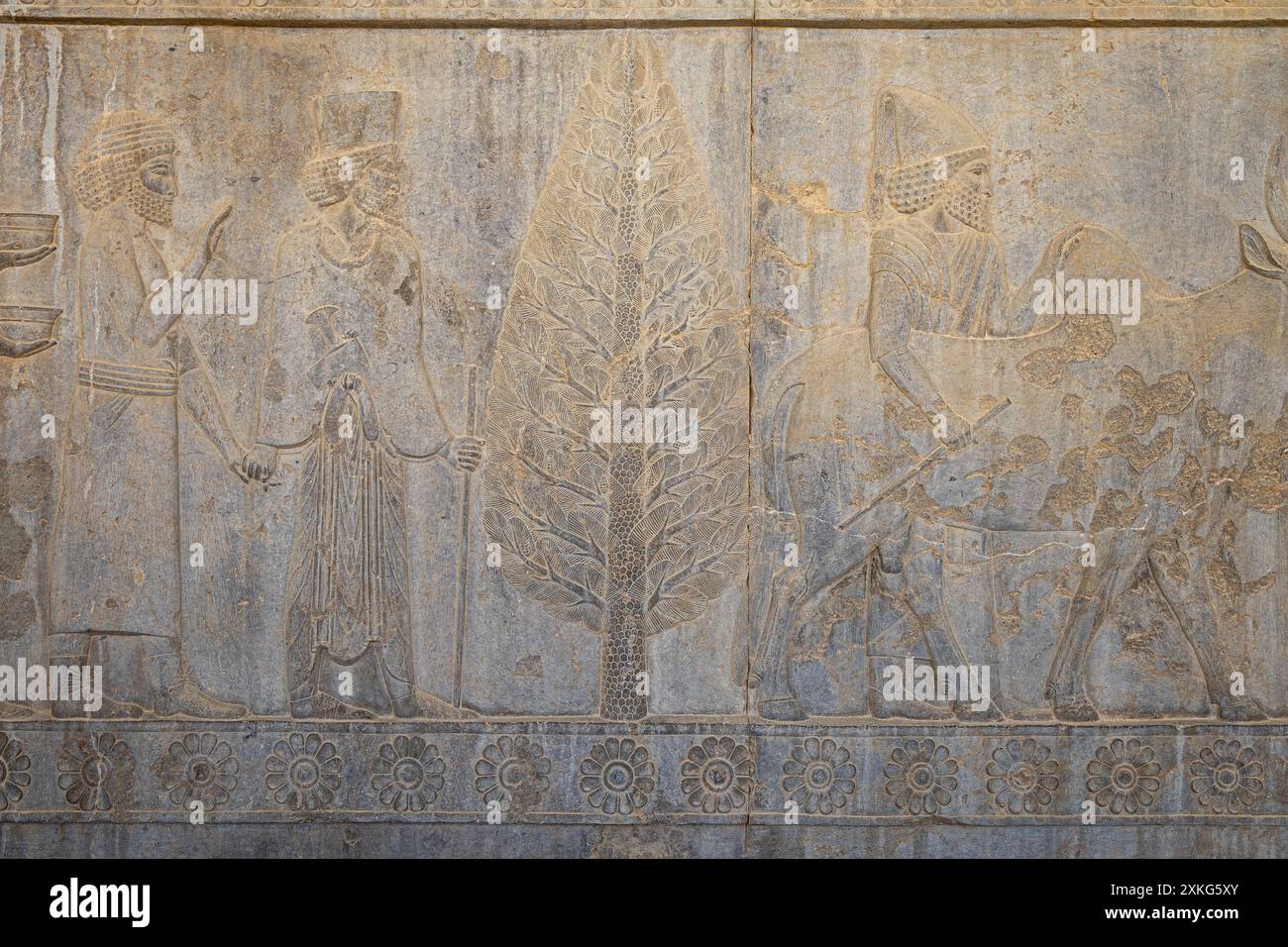 Wall relief panel in Persepolis, the ancient Persian capital dating ...