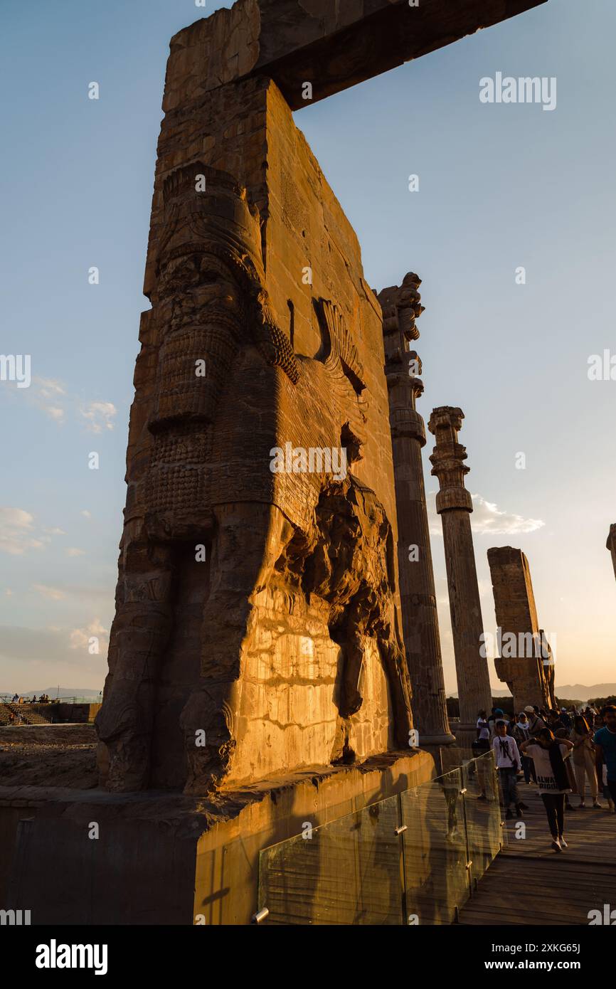 Ancient lamassu statue in Persepolis, the Persian capital dating from ...