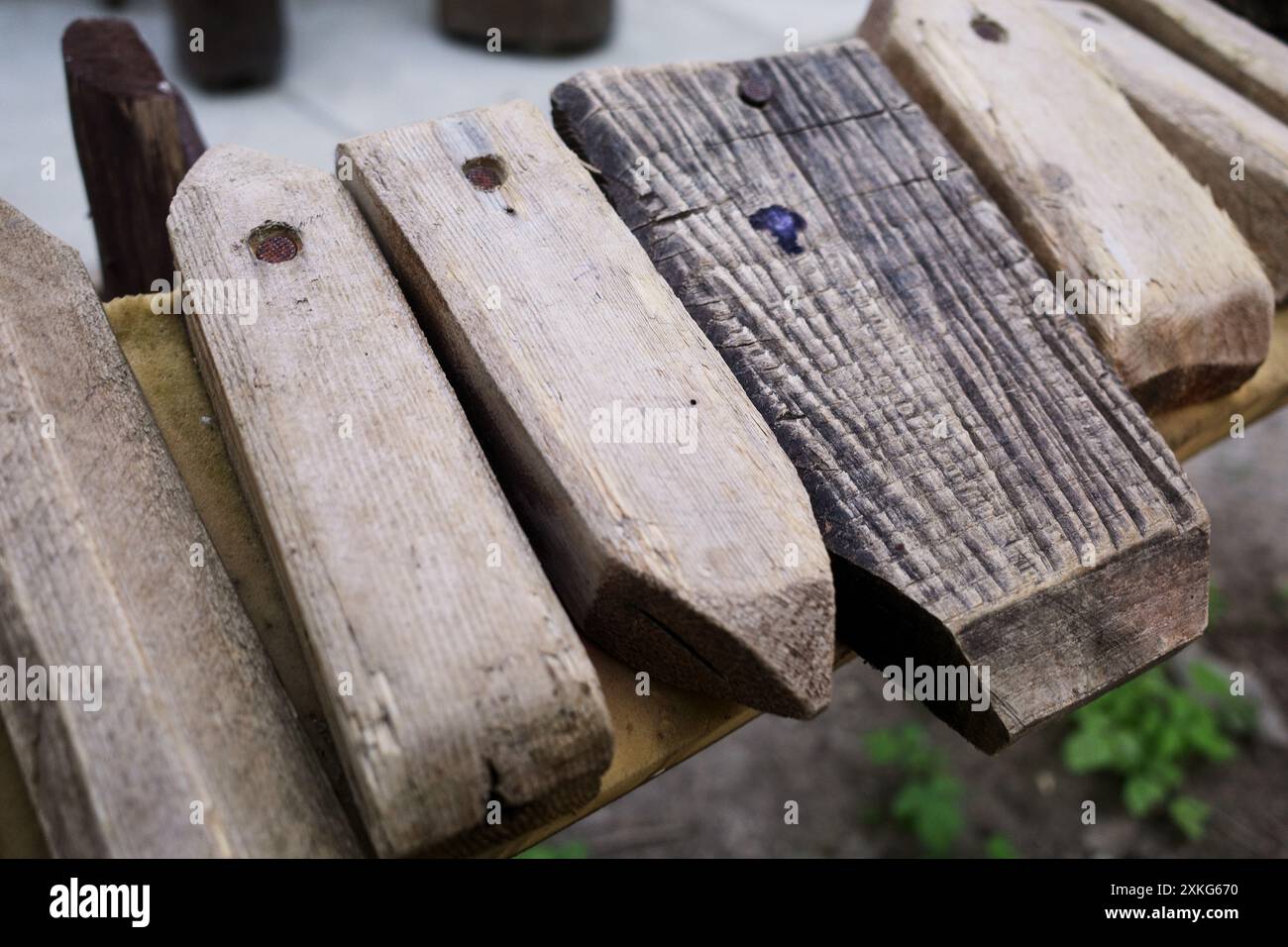 An African musical instrument xylophone made of wood. Ethnic musical ...
