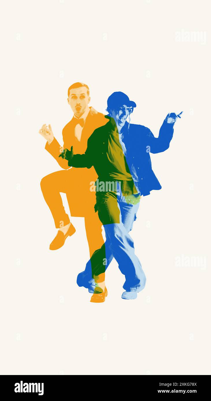 Creative mix of classical dance and modern street style, male dancer in ...