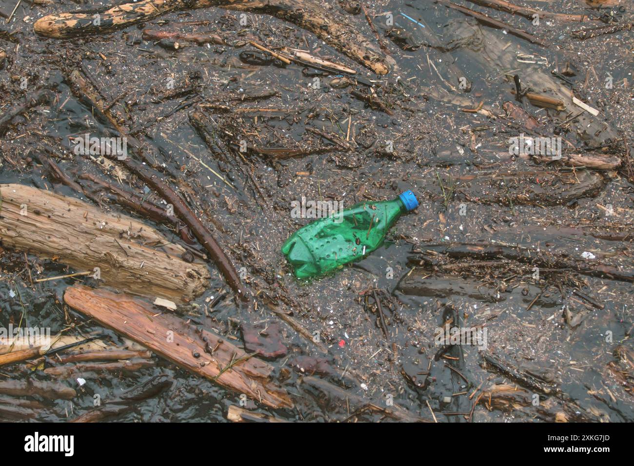 old plastic bottle in the water, Germany Stock Photo - Alamy